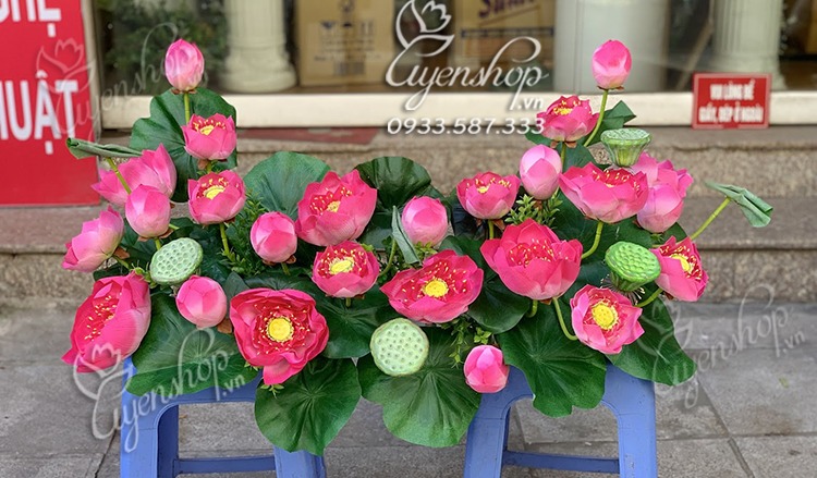 HOA SEN LỤA TRANG TRÍ TƯỢNG BÁC | Hoa Lụa Đẹp