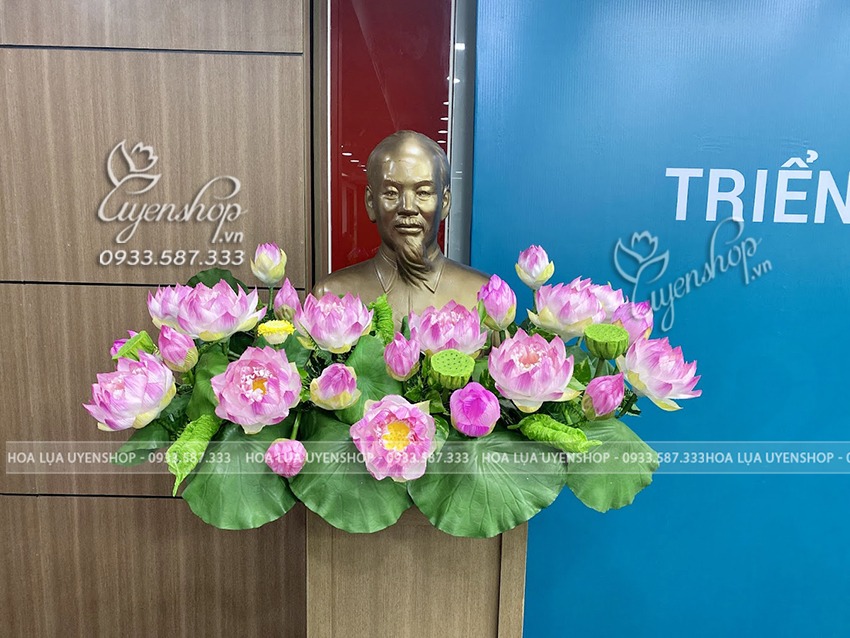 HOA TƯỢNG BÁC SEN NGHỆ NHÂN CAO CẤP | Hoa Lụa Đẹp